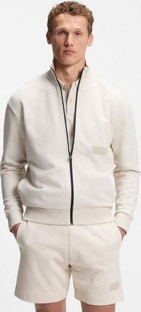 HUGO BOSS Sweatjacke Stehkragen, Relaxed Fit, Rippb&uuml;ndchen