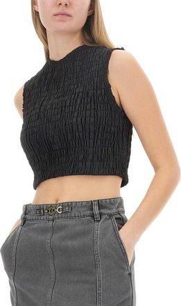 Patou Sleeveless Polyester Crop Top - Black