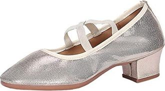 Generic Chaussures Danse Femme Ouverte Latine Tango Valse Fête Sociale Salle De Bal Performance Sandales De Danse Pour Femmes Avec Talon Paillettes Moderne Po