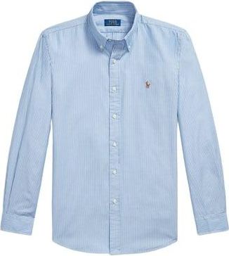 Polo Ralph Lauren Chemise droite col classique ray&eacute;e en coton m&eacute;lang&eacute;