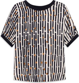 Bugatti Damen Bluse kurzarm mit grafischem Print aus 100% Viskose