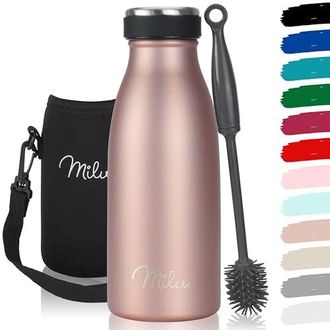 Milu Gourde en acier inoxydable 350 ml 500 ml, 750 ml, 1000 ml, 1,5 l - Bouteille isotherme, bouteille deau isolée, double paroi anti-fuite, convient aux a
