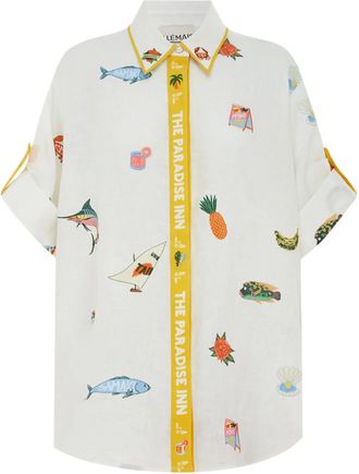 Alemais Chemise Brod&eacute;e Blue Marlin Lin Al&eacute;mais