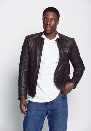 Mustang Lederjacke MUSTANG 31019253, Herren, Gr. M, schwarz, Obermaterial: 100% Leder, Lamm / Innenfutter: 100% Baumwolle / F&uuml;tterung: 100% Polyester / &Auml;rmelf