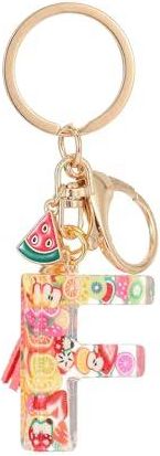 Generic Porte-cl&eacute;s en r&eacute;sine avec 26 lettres et pampille past&egrave;que Sifflet cr&eacute;atif Dragonne, F, taille unique