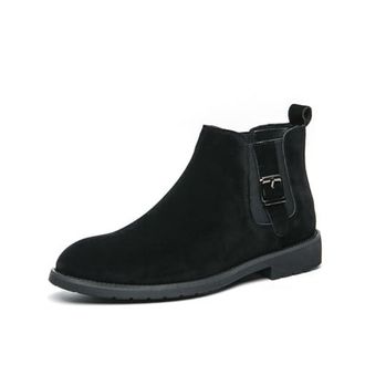 Generic Bottines Chelsea confortables &agrave; enfiler &agrave; bout pointu pour homme, Noir, 42 2/3 EU
