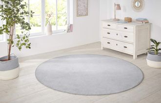 Hanse Home Nasty Teppich Rund - Wohnzimmerteppich Flauschiger Kurzflor Einfarbig Unifarben für Esszimmer, Wohnzimmer, Kinderzimmer, Flur, Schlafzimmer, Küche - U