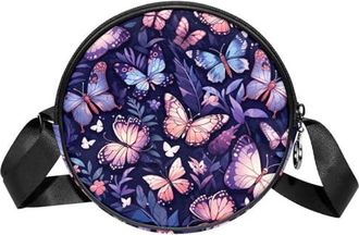 Generic Sac &agrave; bandouli&egrave;re rond pour femme, petit sac &agrave; bandouli&egrave;re color&eacute; avec fermeture &eacute;clair, bretelles r&eacute;glables, sac &agrave; main rond d&eacute;contract&eacute; pour femmes 