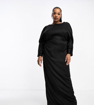 Tfnc Plus Robe longue &agrave; col b&eacute;nitier - Noir