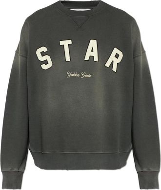 Golden Goose Homme, Sweatshirts et sweats &agrave; capuche, Gris, Taille: M Logo SweaT-shirt