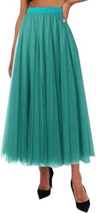 Generic Jupe en maille - Jupe de f&eacute;e - Jupe mi-longue - Jupe de danse - Plage, Marine, S