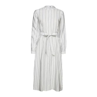 Tommy Hilfiger Gestreiftes Midi-Hemdkleid - - Dresses - Damen - Wei&szlig; - XS