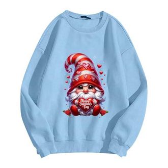Generic 2026 Sweat-shirt &agrave; col rond pour homme et femme pour la Saint-Valentin, bleu ciel, 3XL