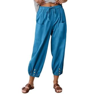 Generic Pantalon Tendance Femme 2026 Blanc Cale&ccedil;on Jogpant Personne Viscose Slouchy Elasthane C&ocirc;tes Patchwork Haut Infroissable Canard Jogg Am&eacute;ricaine Essenti