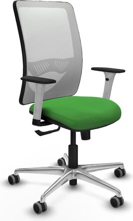 Piqueras y Crespo Drehstuhl mit Rollen Zulema mit wei&szlig;en und schwarzen Armlehnen, h&ouml;henverstellbare Lendenwirbelst&uuml;tze, ausgestattet mit Sincro 3 Positionen und Schneid