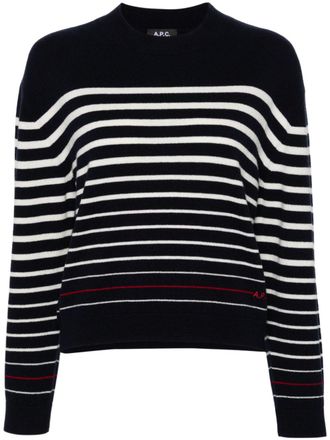 A.P.C. pull &agrave; rayures - Bleu
