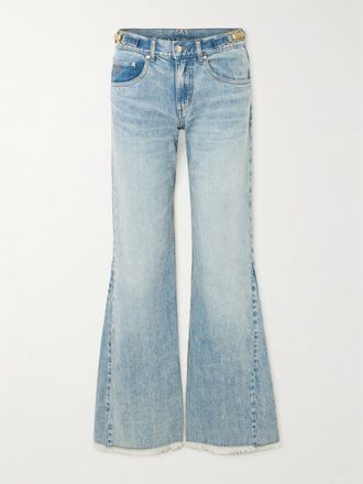 Stella McCartney Jean Évasé Effilé À Ornements - Bleu
