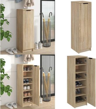 vidaXL Armoire à chaussures Chêne Sonoma 30x35x100cm Bois dingénierie - Armoire à Chaussures - Meuble De Rangement - Organisation Chaussures - Étagère