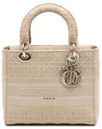 Dior Hobo Bags - Medium Canvas Cannage Lady D Lite - Gr. unisize - in Braun - f&uuml;r Damen