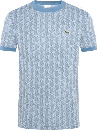 Lacoste T-Shirt in Jacquard-Strick mit Monogramm-Print, Classic Fit in