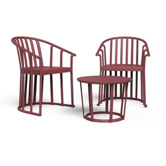 Resol RAFF Fauteuil-Table Int&eacute;rieur, Ext&eacute;rieur Set 2+1 Bordeaux