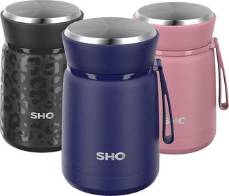Sho Lebensmittelbehälter - vakuumisoliert, doppelwandiger Edelstahl-Flachmann und Lebensmittelbehälter - 10 Stunden heiß und 20 Stunden kalt - 530 ml - 80