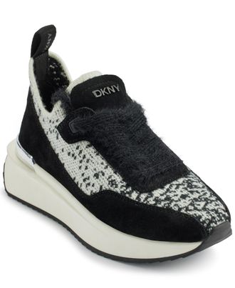 DKNY Damen Aveline-Lace Up Sneaker, Black/Off White, 40.5 EU