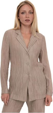 Emporio Armani Femme, Vestes, Beige, Taille: 38 FR Veste chemise