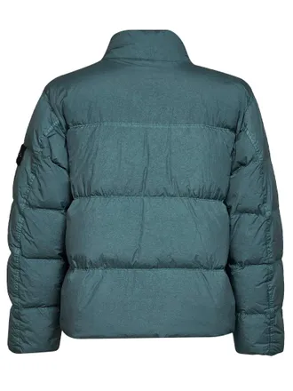 Stone Island Mens Down Jacket Crinkle Reps Ny Green Polyamide Padded &