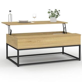 IDMarket Table Basse Plateau relevable rectangulaire Detroit Design Industriel