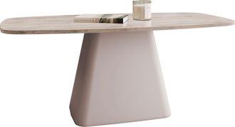 Mirjan24 Couchtisch Nelupo, Rechteckige Form, Basis aus Stahl, Kaffeetisch, Wohnzimmertische, Beistelltisch, Sofatisch, Teetisch (Cremona Cannolo, Cashmere)