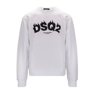 Dsquared2 SweaT-shirt col rond - Homme - Sweatshirts et sweats &agrave; capuche - Blanc - Taille: XL
