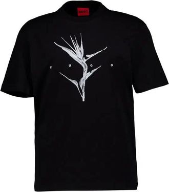 HUGO BOSS Herren T-Shirt schwarz Baumwolle