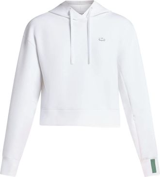 Lacoste Cropped-Sweatshirt mit Kapuze - Weiß
