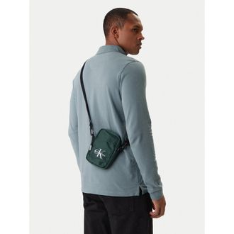 Calvin Klein Umh&auml;ngetasche Calvin Klein Bold Logo Nylon Slim Reporter LV04D3231G Gr&uuml;n