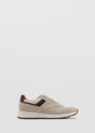 Mango Tennis combin&eacute;es cuir blanc - Homme - 40 - MANGO MAN