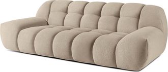 Konsimo Modernes Sitzer Sofa VENA - Stylisches Japandi Couch, Boucl&eacute;-Stoff, Komfortabel & Ergonomisch - Wohnzimmer Couch Design, Premiumqualit&auml;t aus EU. (beig