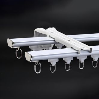 Generic Raumteiler-Vorhang, Einzelschienen, Doppel-Vorhangschiene mit Wandhalterung, 70-600 cm, Aluminium-R&ouml;mische Stange f&uuml;r Schlafzimmer, Wohnzimmer, Kranke
