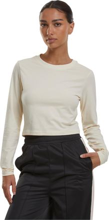 Urban Classics Damen T-Shirt Ladies Organic Cropped Longsleeve whitesand 4XL