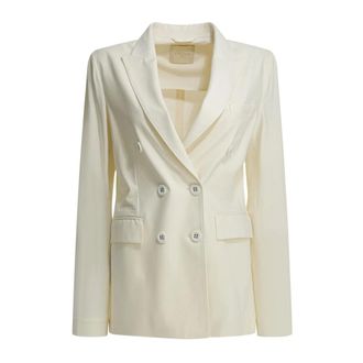 Circolo 1901 Femme, Vestes, Blanc, Taille: 40 FR Blazer Cr&ecirc;p&eacute; Double Boutonnage