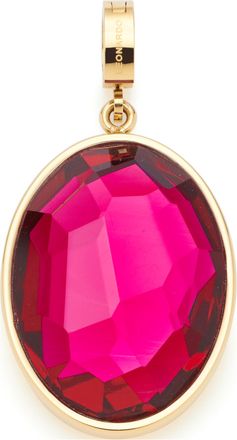 Leonardo Anhänger Clip & Mix Jamira - Ketten-Anhänger aus goldfarbenem Edelstahl - großer pinker Glaskristall - Clip M (4,8 mm Ø) - Schmuck Geschenk für Frauen