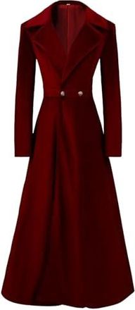 Generic Manteau long crois&eacute; pour femme, coupe trap&egrave;ze, trench-coat dhiver, d&eacute;contract&eacute;, &eacute;l&eacute;gant, coupe cintr&eacute;e, v&ecirc;tement dext&eacute;rieur
