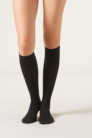 Calzedonia Lange Socken Aus Wolle Und Baumwolle Blau