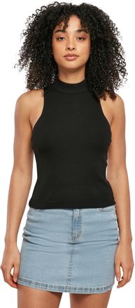 Urban Classics Damen Ladies Short Rib Knit Turtleneck Top Black, 5XL