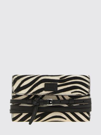 Moschino Tie Me Wallet on Chain aus Ponyfell mit Zebramuster