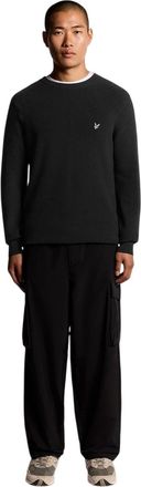 Lyle & Scott Pullover f&uuml;r Herren, gerippt, Raglan&auml;rmel (Schwarzeis)