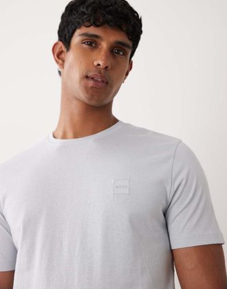 Boss Orange by Hugo Boss Tales - T-Shirt in Hellgrau mit Box-Logo