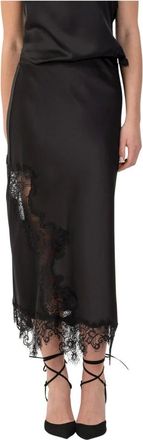 Kocca Femme, Jupes, Noir, Taille: 40 FR Jupe Longue Chic Bord&eacute;e de Dentelle