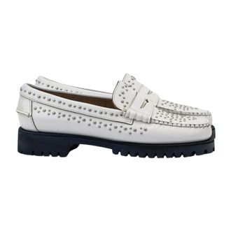 Sebago Femme, Chaussures, Blanc, Taille: 37 EU Dan Lug Studs Moccasin