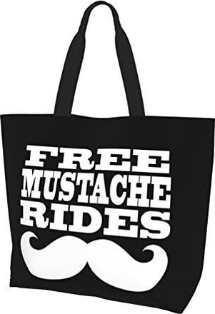 AOOEDM Free Moustache Rides Sac &agrave; provisions r&eacute;utilisable en toile pour femme